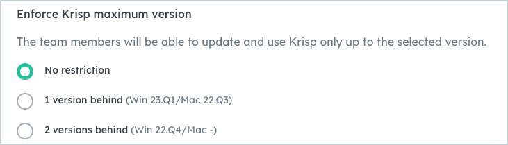 Set and control Krisp version updates for your team – Krisp Help
