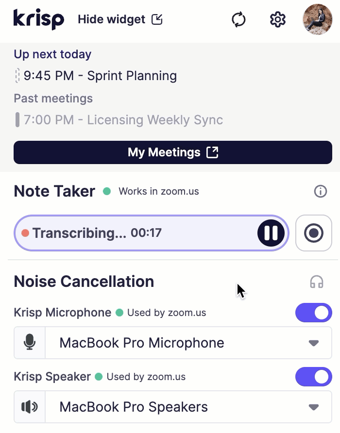 Recording your meetings with Krisp – Krisp Help