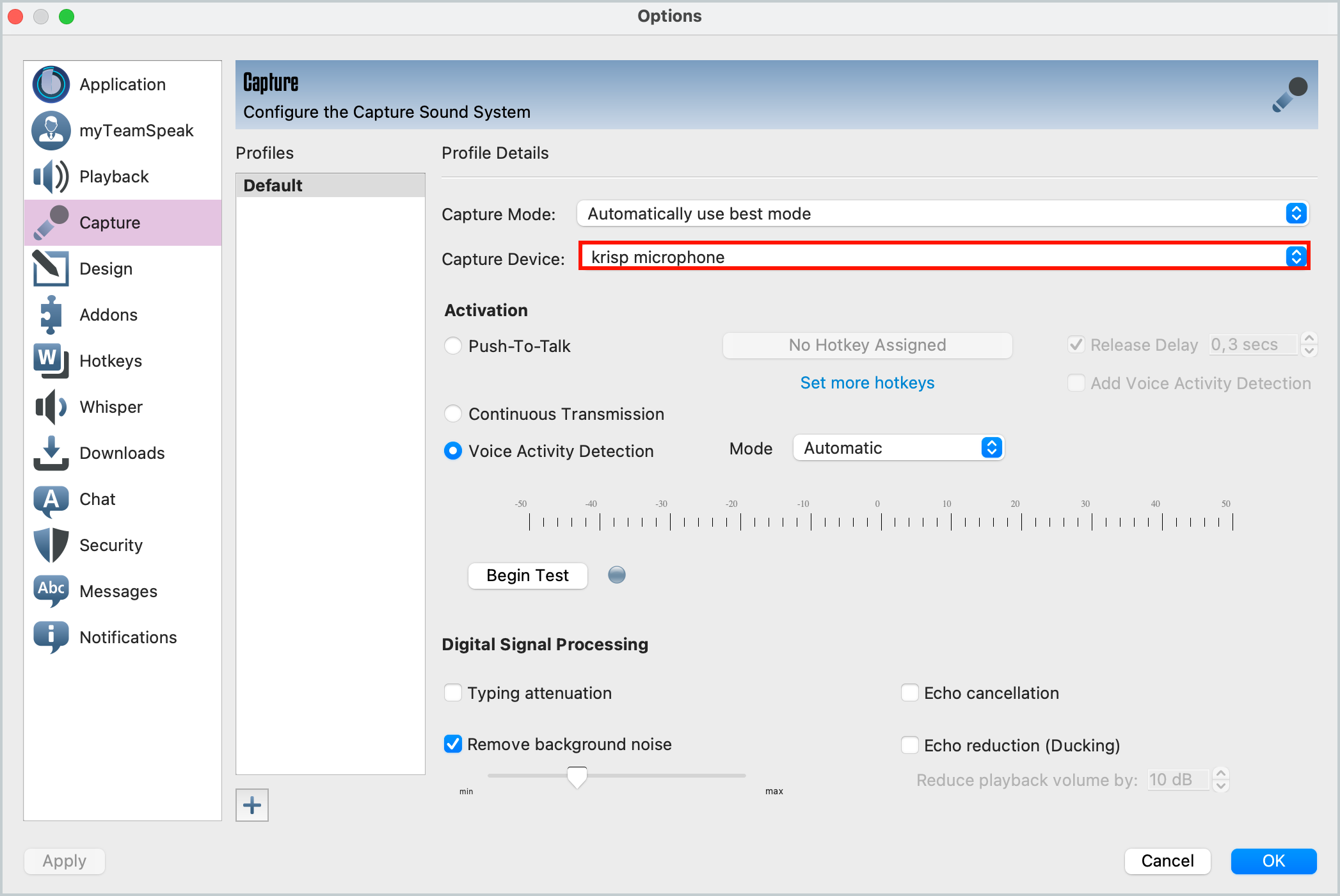 Set up TeamSpeak with Krisp – Krisp Help
