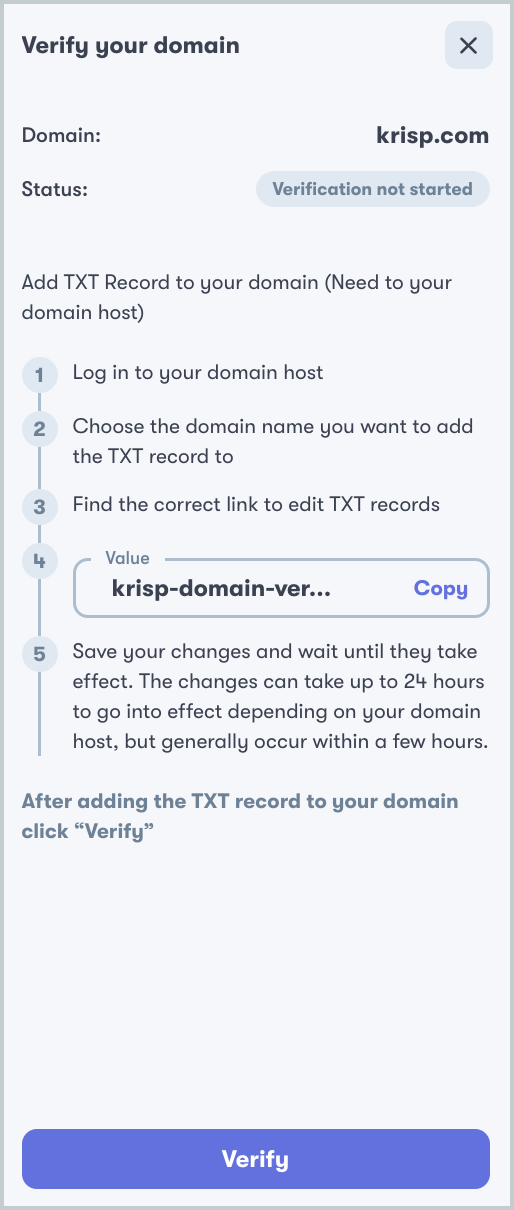 Verify your domain – Krisp Help