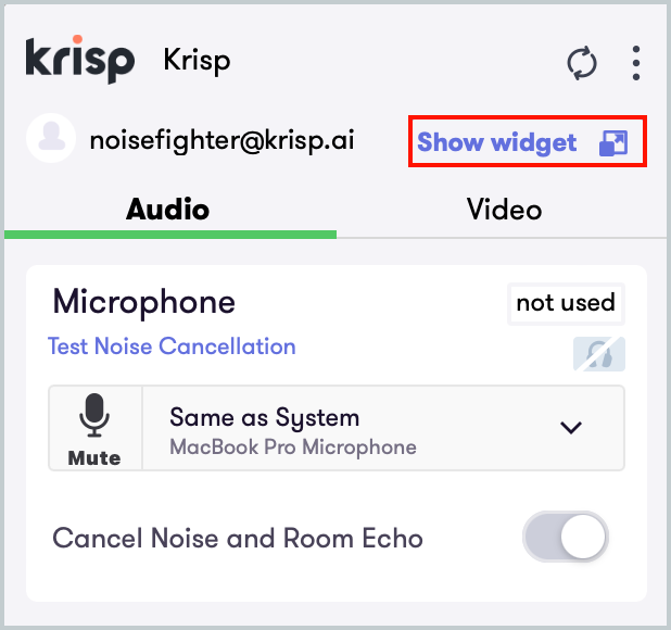 Using Krisp Widget – Krisp Help