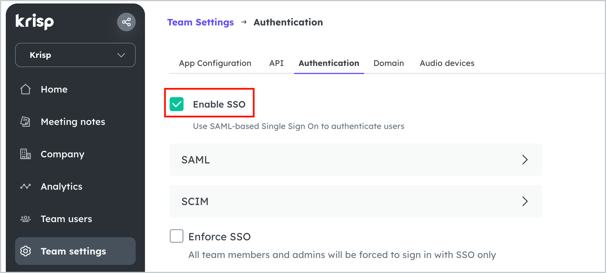 Getting started with Krisp SSO – Krisp Help